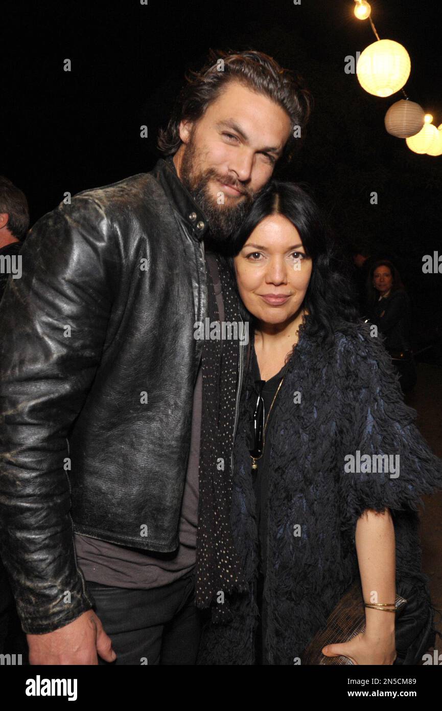 Jason Momoa, left, and Sarah Barnett attend the premiere screening of ...