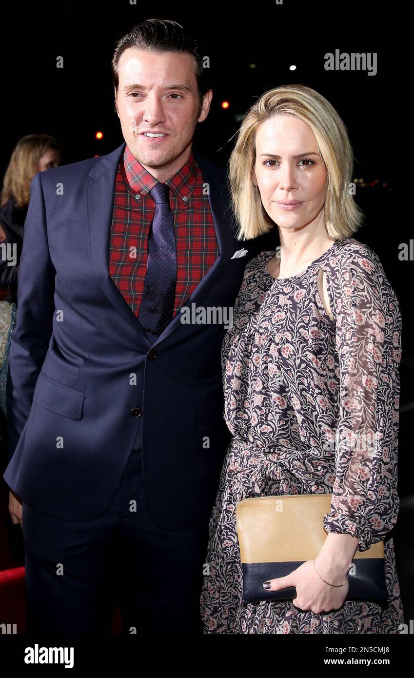 Sarah Paulson, right, and Jason Butler Harner arrive at the Los Angeles ...