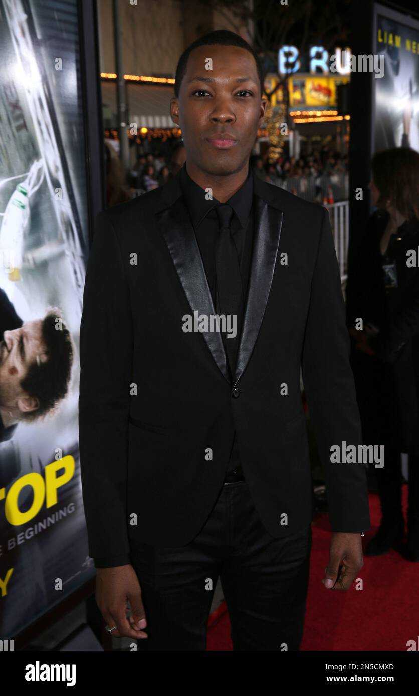 Corey Hawkins arrives at the Los Angeles premiere of "Non-Stop" at the ...