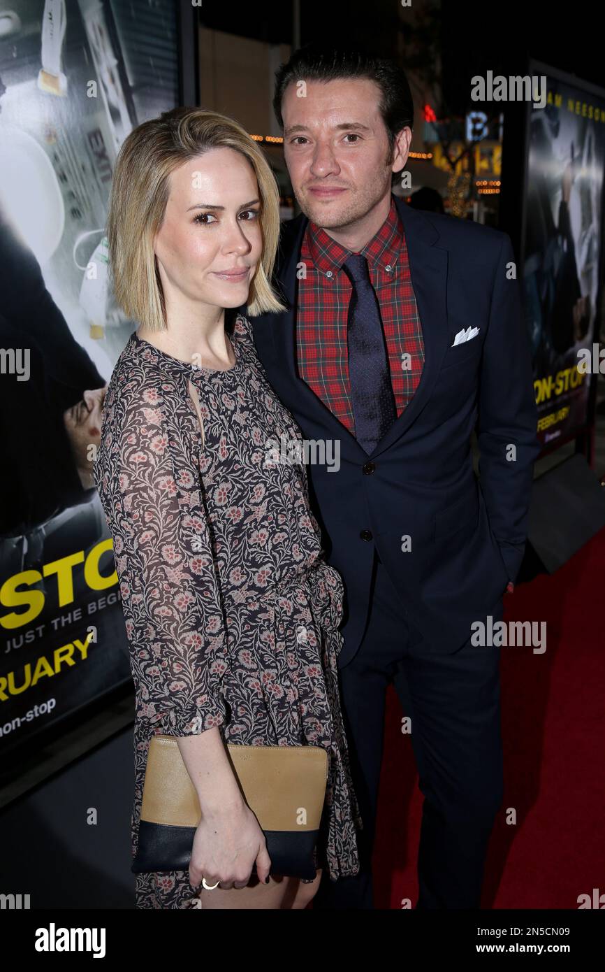 Sarah Paulson, left, and Jason Butler Harner arrive at the Los Angeles ...