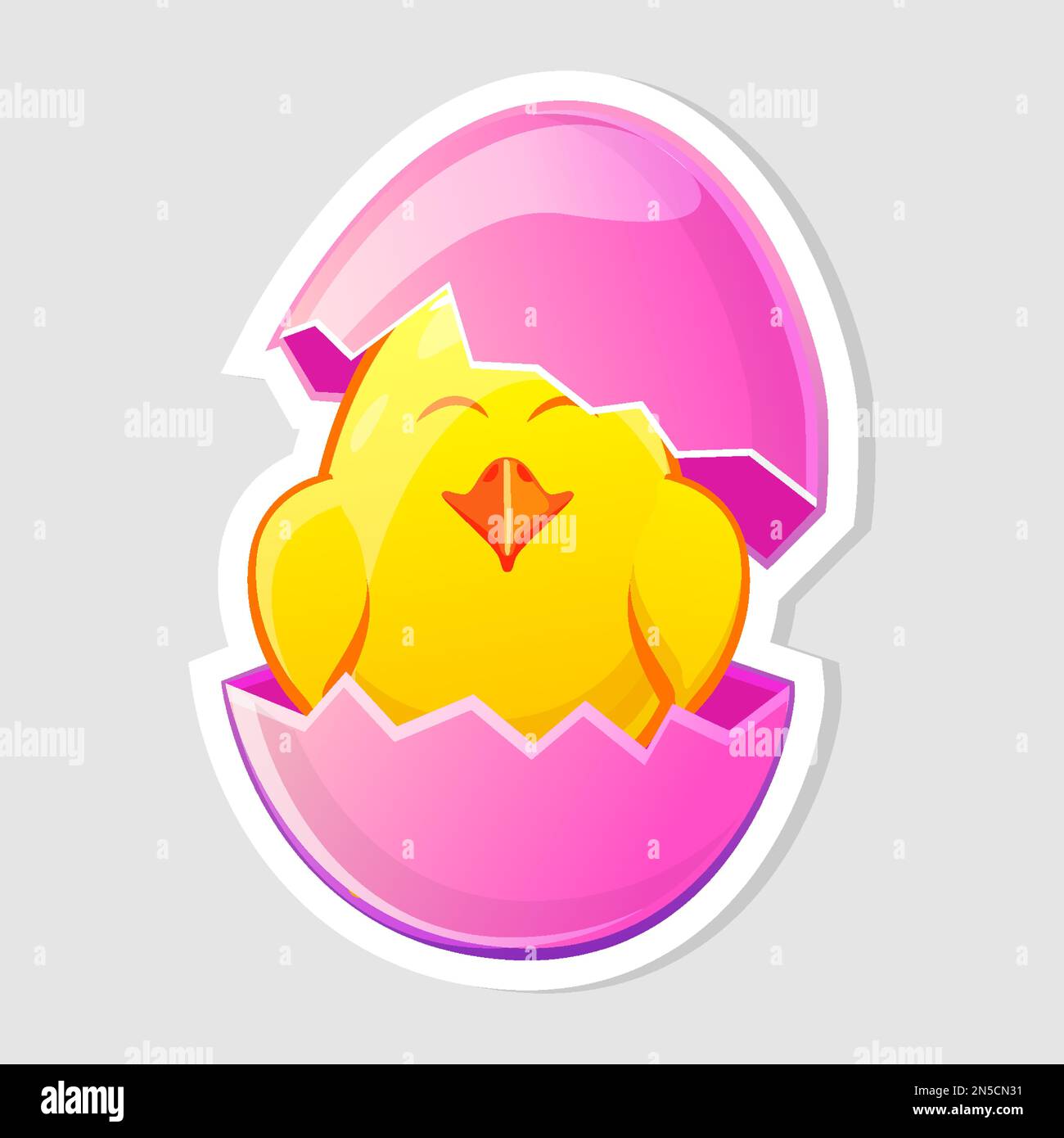 Chick in basket eggs Stock Vector Images - Alamy