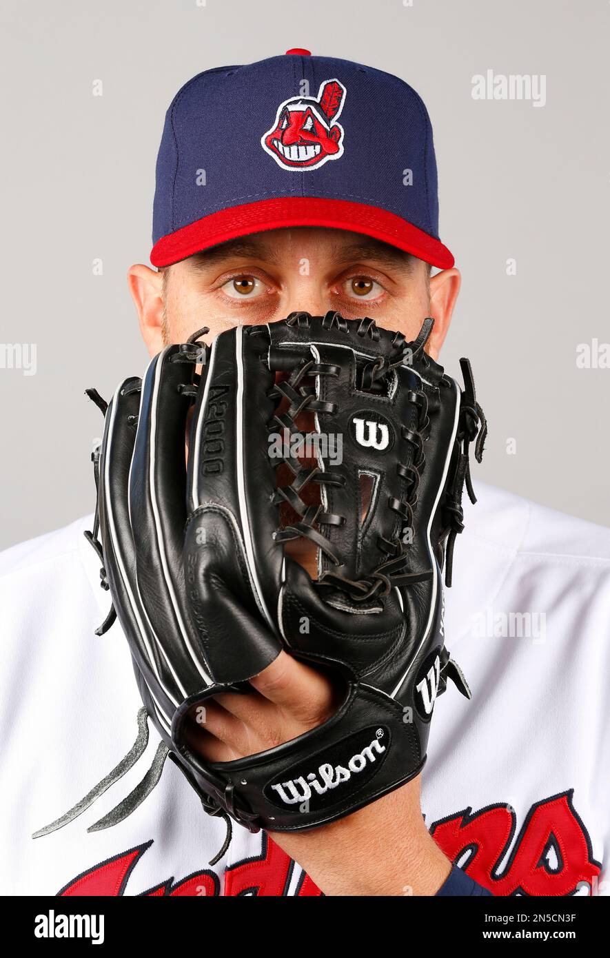 Cleveland Indians Aaron Harang poses on spring training baseball photo ...