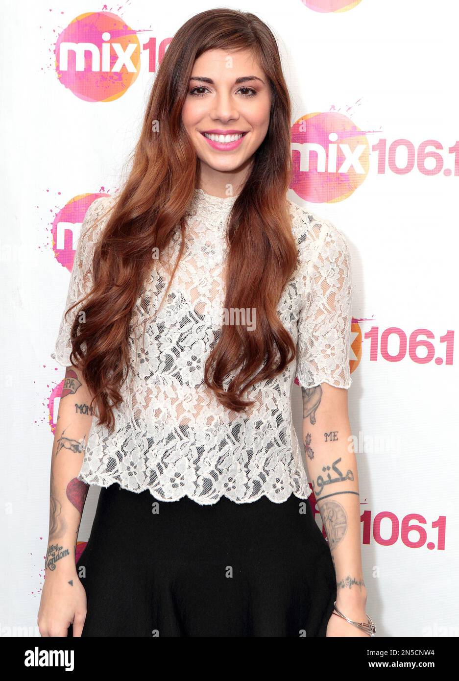 Singer songwriter Christina Perri visits radio station Mix 106 ...