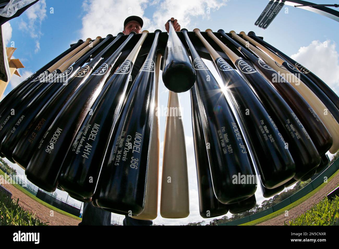This photo taken with a fisheye lens shows a display of Dove Tail ...