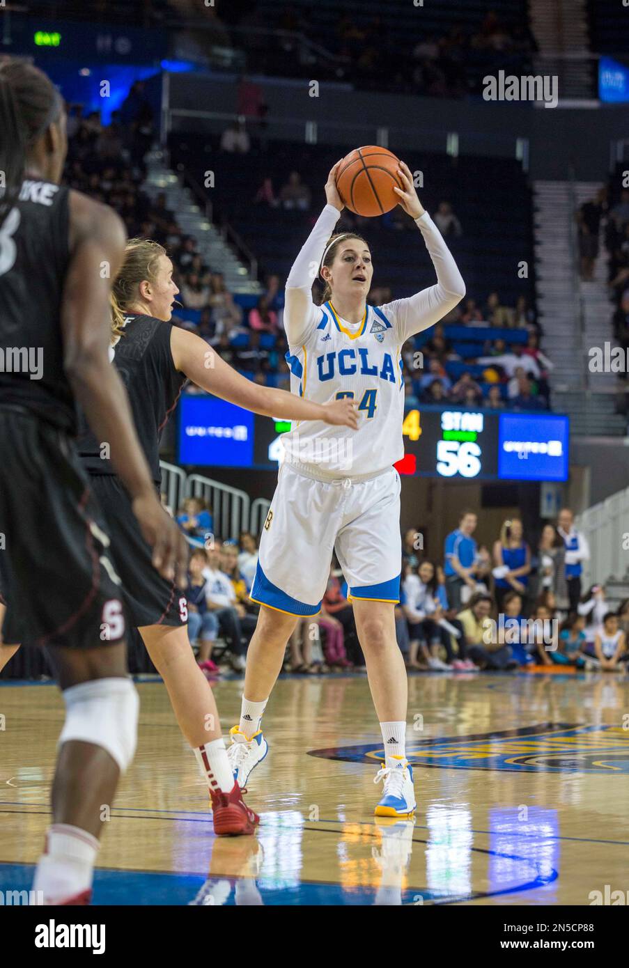 UCLA forward Corinne Costa (34) controls the ball in the second half of ...