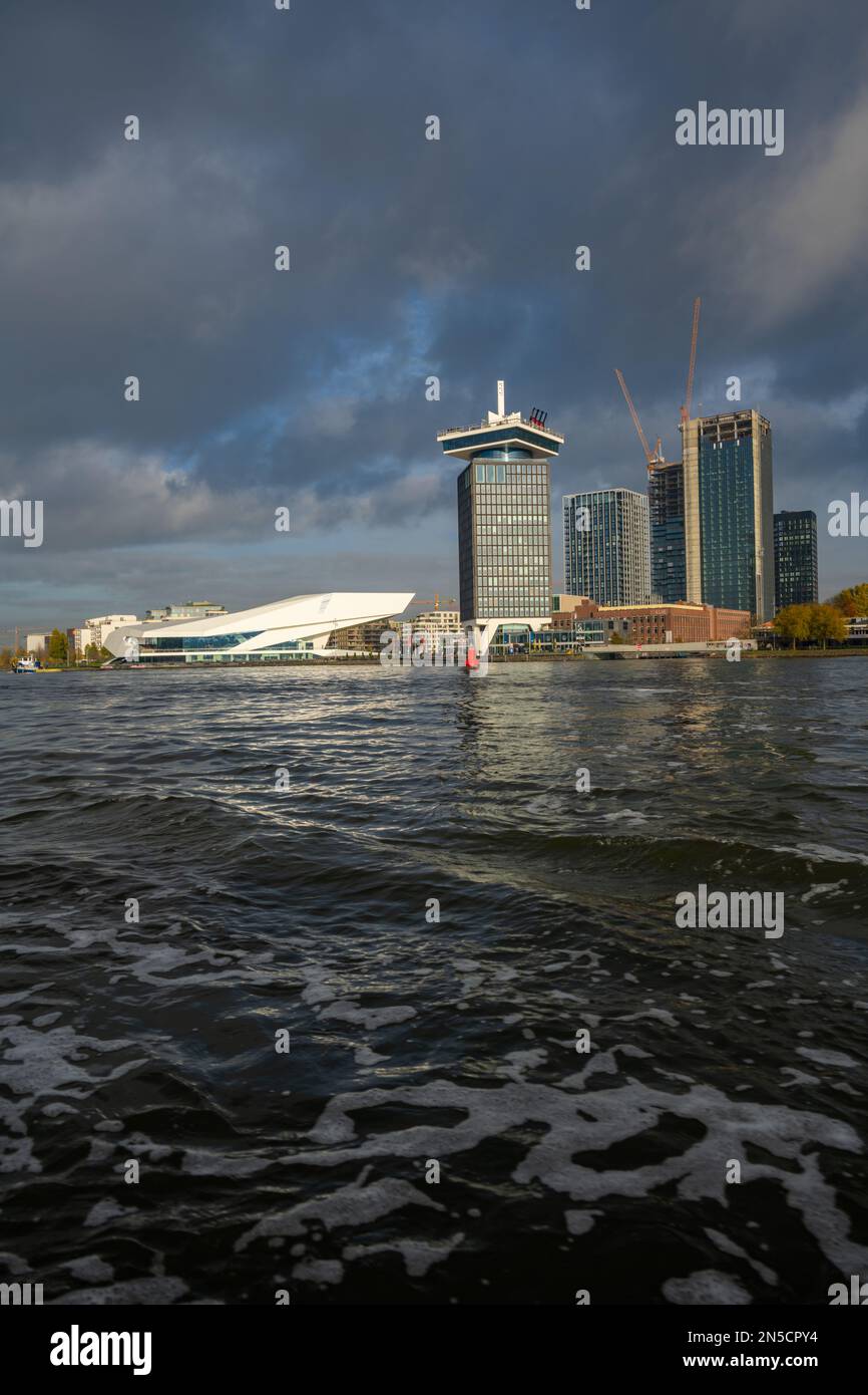 Eye Film Museum and A'DAM Lookout on the north bank of the Amsterdam ...