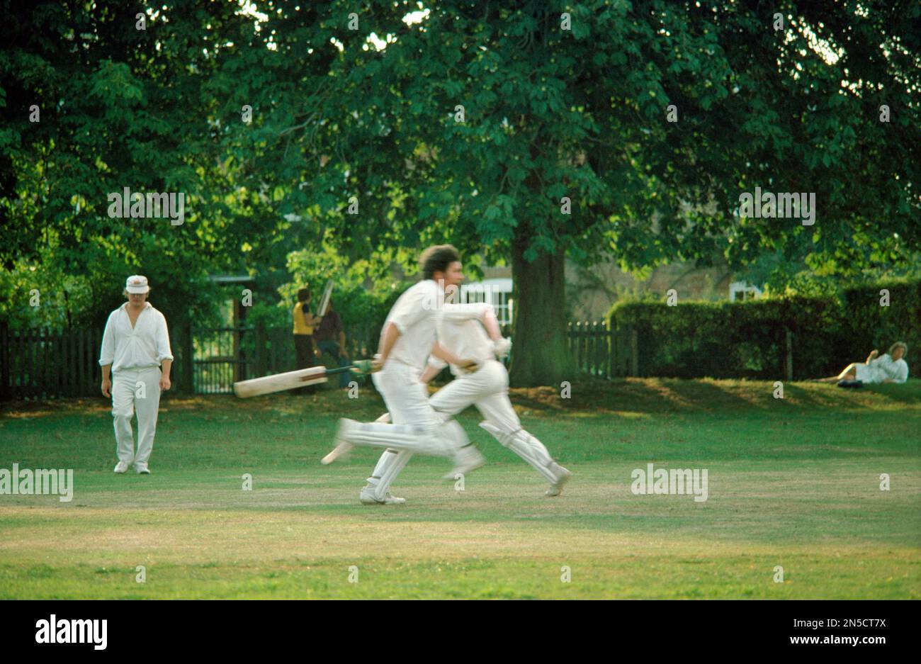 Local village cricket match in Wiltshire, 1978 Stock Photo - Alamy