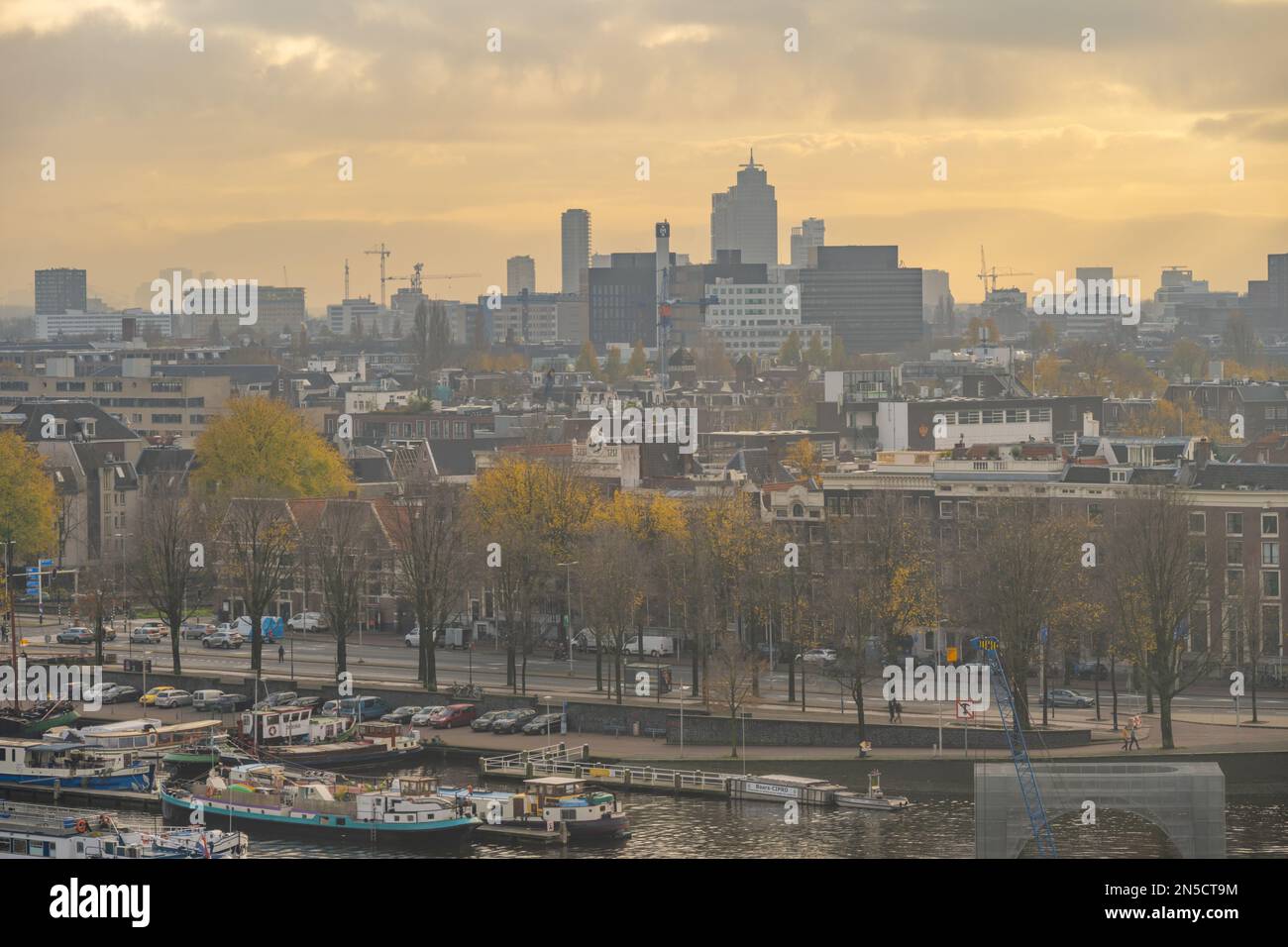 Looking across the rooftops of old Amsterdam from the viewing gallery ...