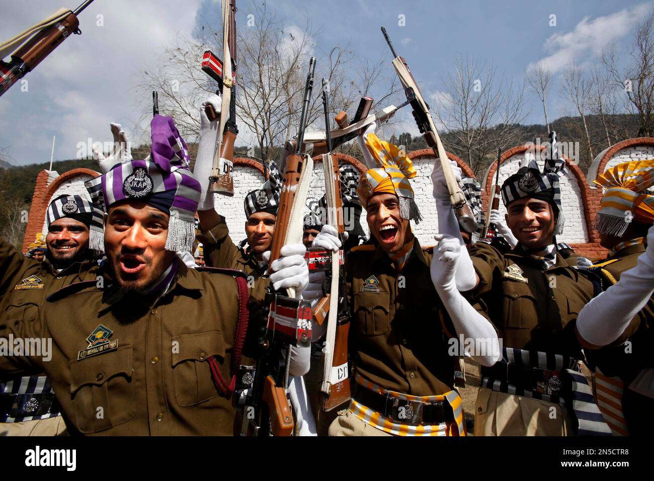 Jammu Kashmir Police cadets celebrate after their passing out parade in ...