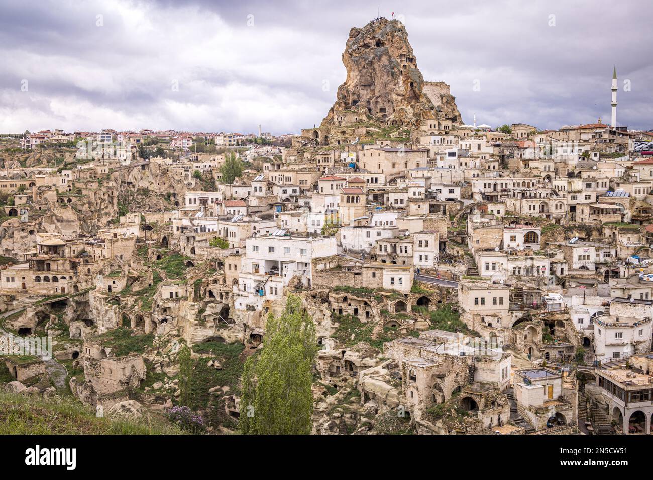 Ortahisar Castle and village, Nevşehir, Cappadocia, Turkey Stock Photo ...