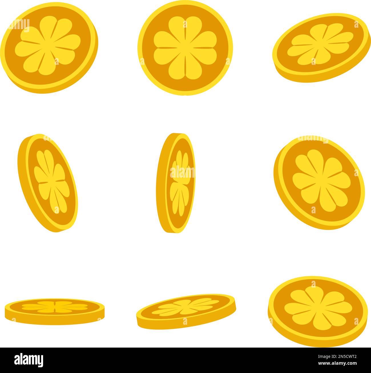 Leprechaun coins set. Cartoon element of Irish beer festival St Patrick ...