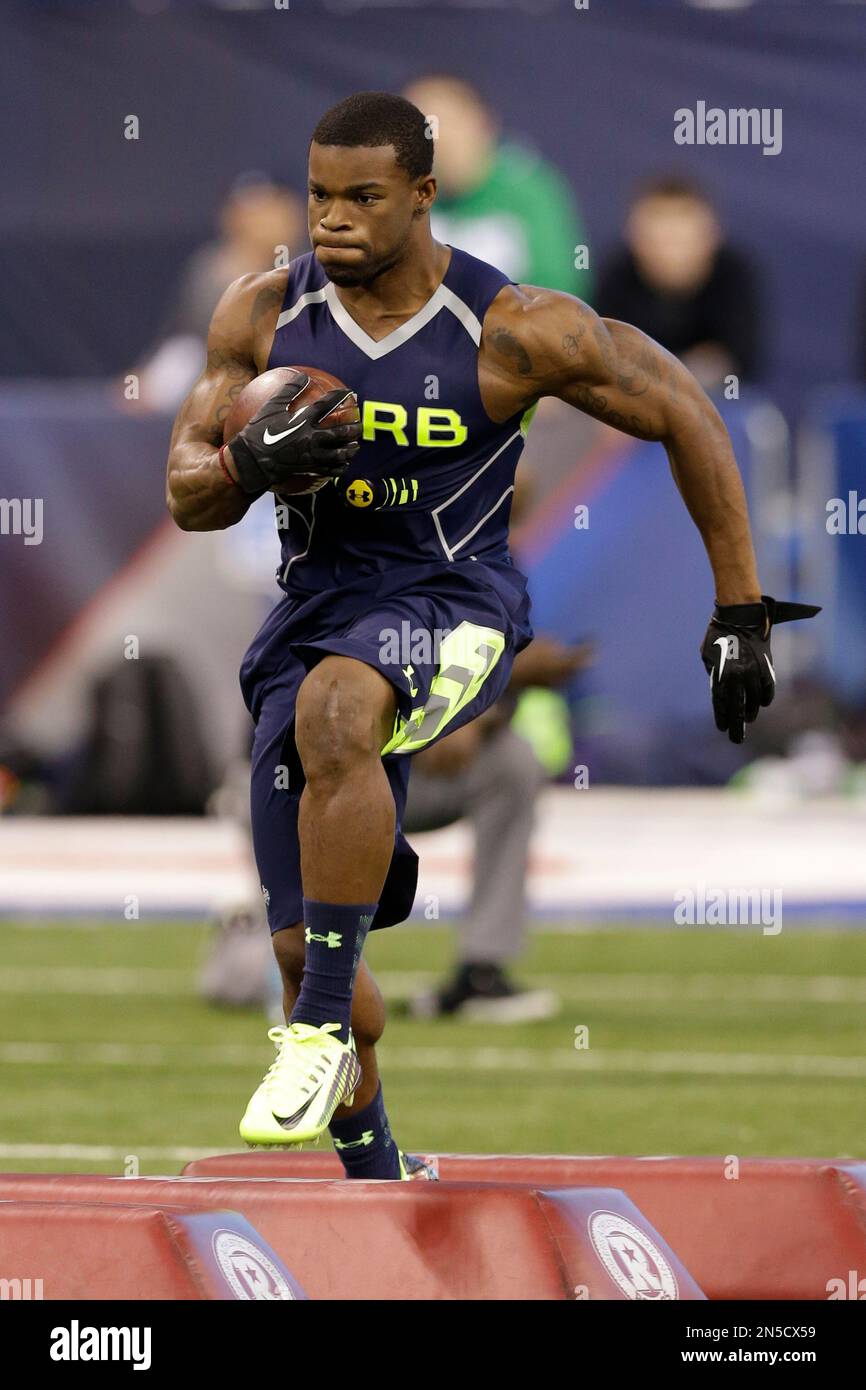 Missouri running back Henry Josey runs a drill at the NFL football ...
