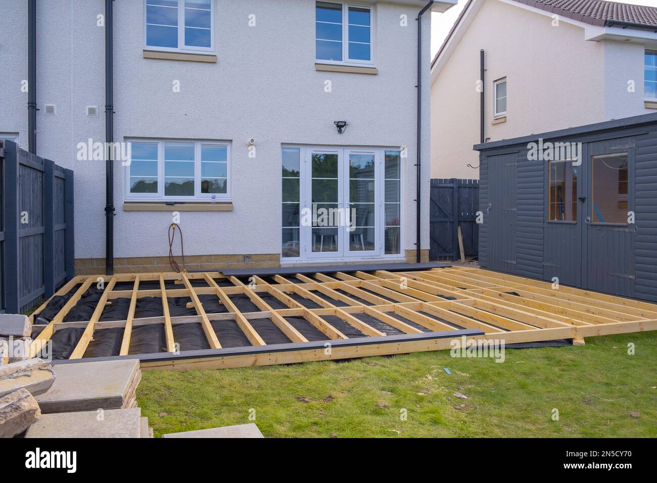 Timber decking house hi-res stock photography and images - Alamy