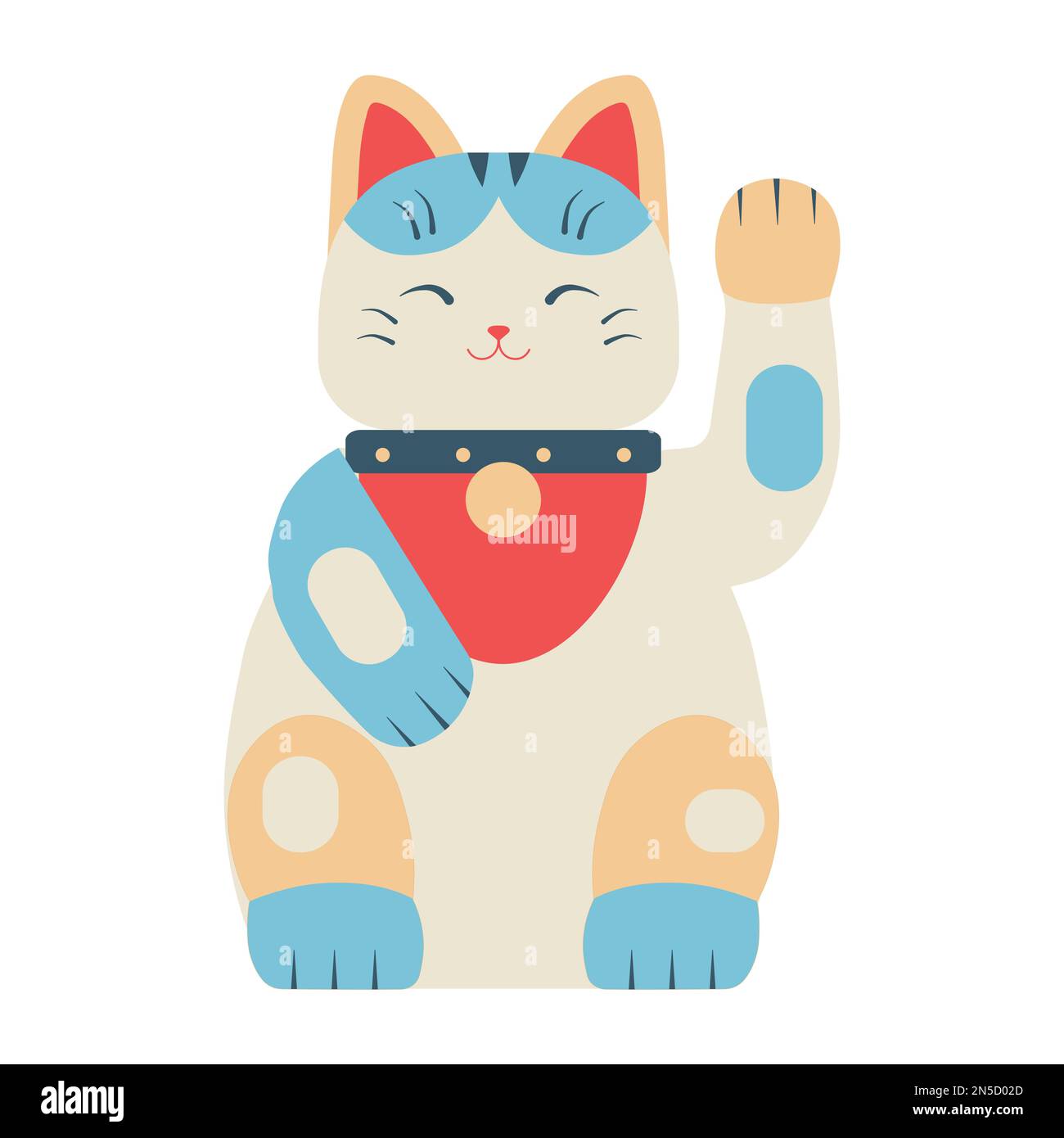 Japan Maneki Neko Fortune Cat Illustration Stock Vector Image & Art - Alamy