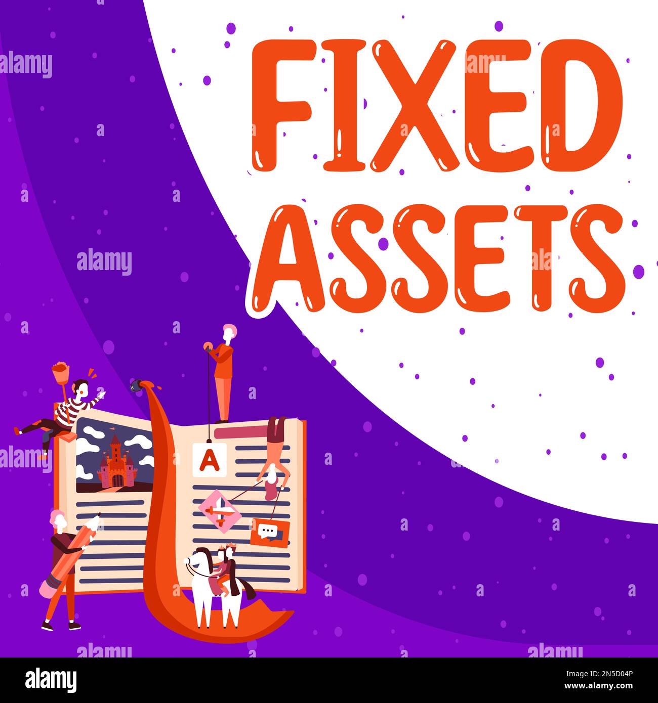 Sign displaying Fixed Assets, Business approach long-term tangible ...