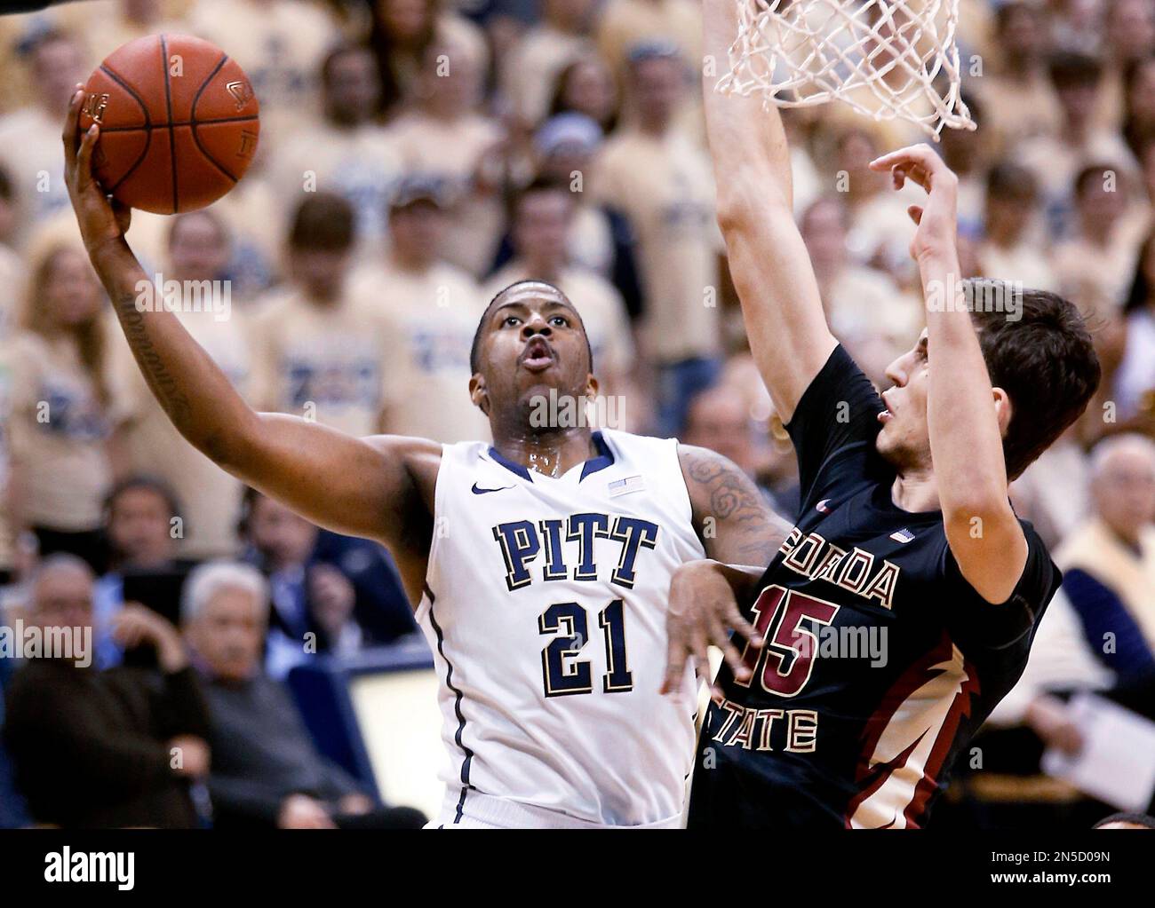 Pittsburgh's Lamar Patterson (21) shoots around Florida State's Boris ...