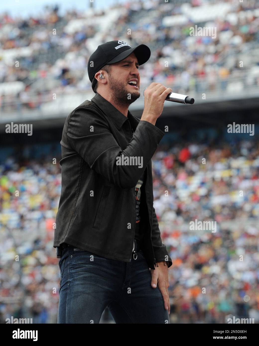 Luke Bryan appears during the 56th Daytona 500 at Daytona International ...