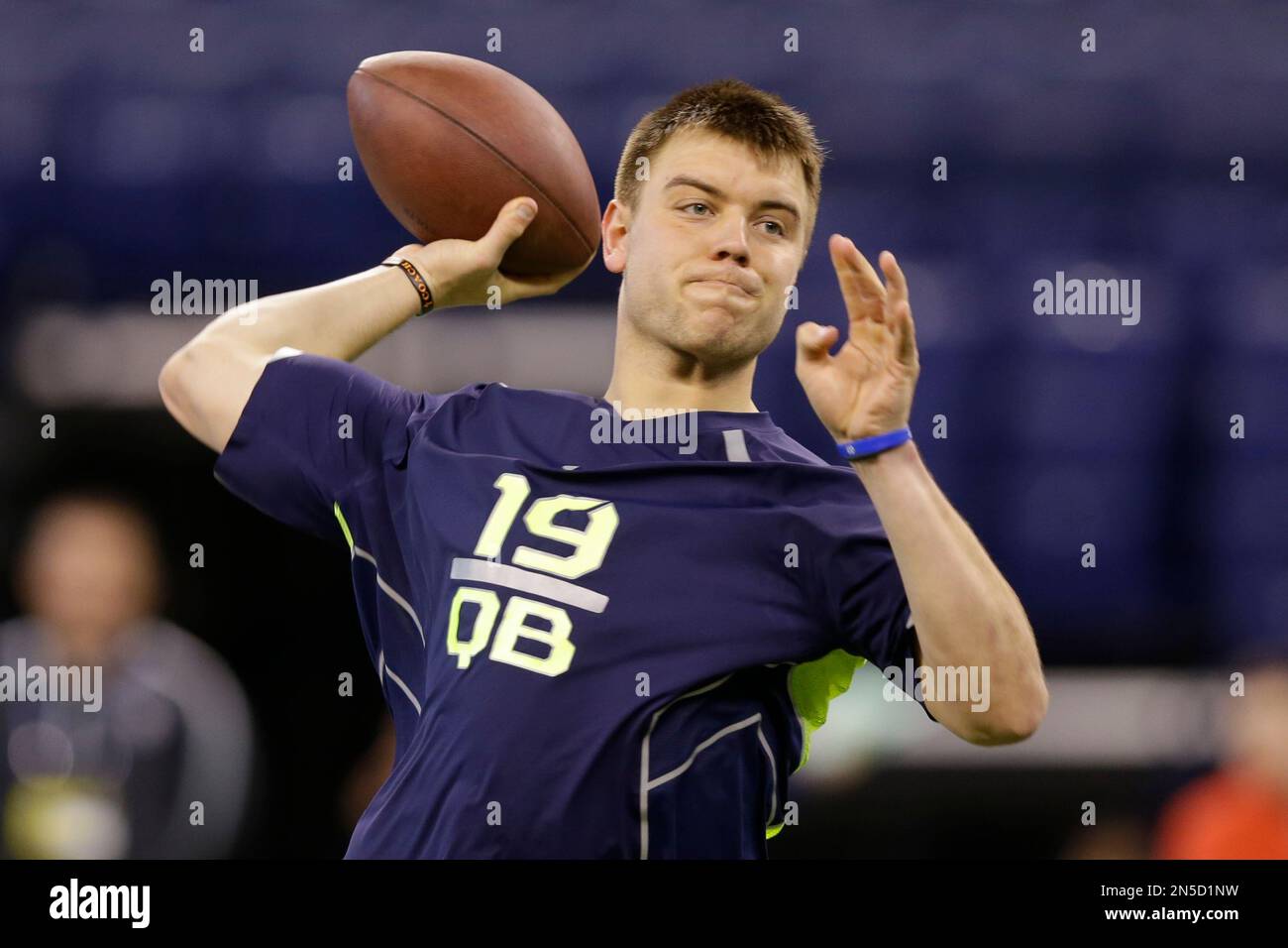 Ball State quarterback Keith Wenning throws during a drill at the NFL ...