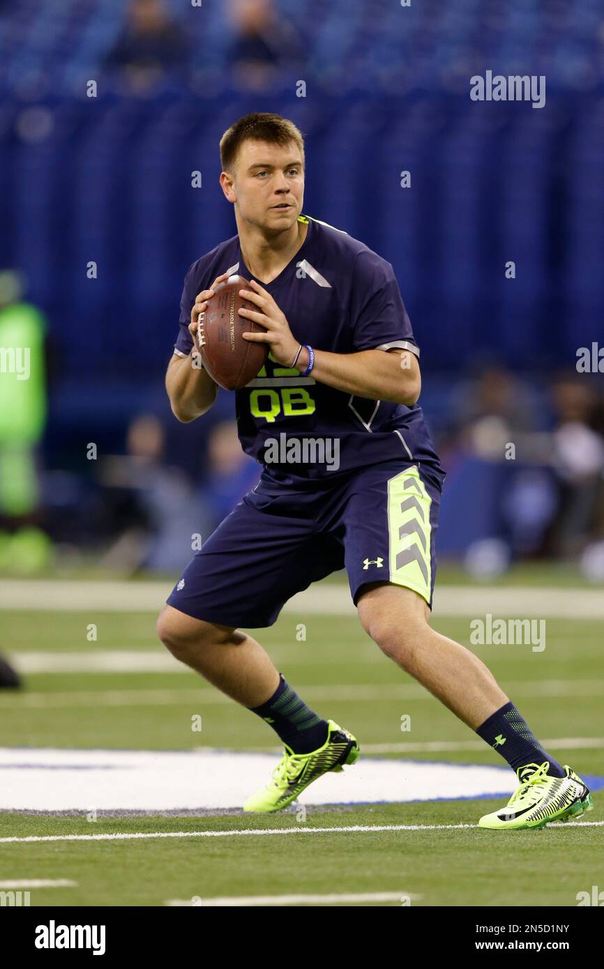 Ball State quarterback Keith Wenning throws during a drill at the NFL ...