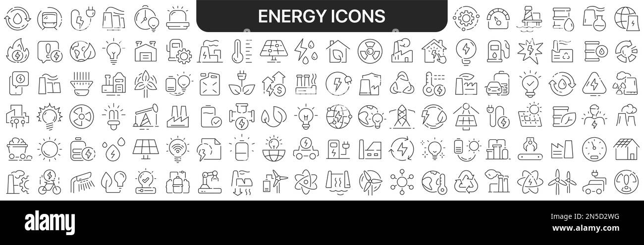 Energy icons collection in black. Icons big set for design. Vector ... Energy icons collection in black. Icons big set for design. Vector ...