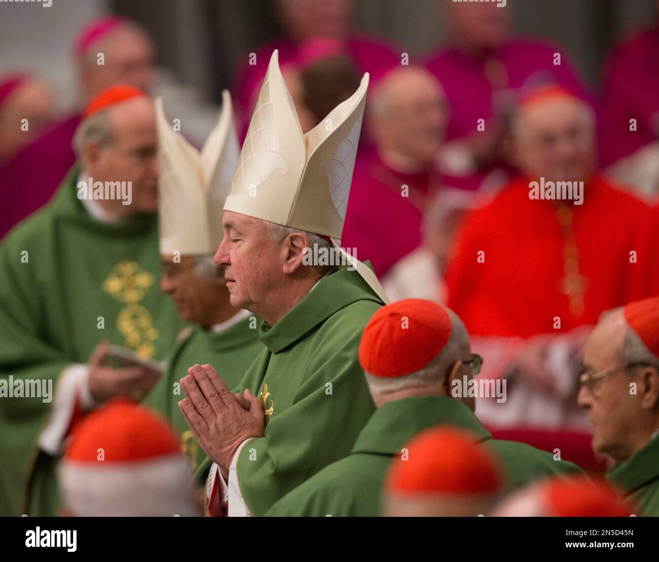Newly-elected Cardinal Vincent Gerard Nichols arrives for a mass in the ...