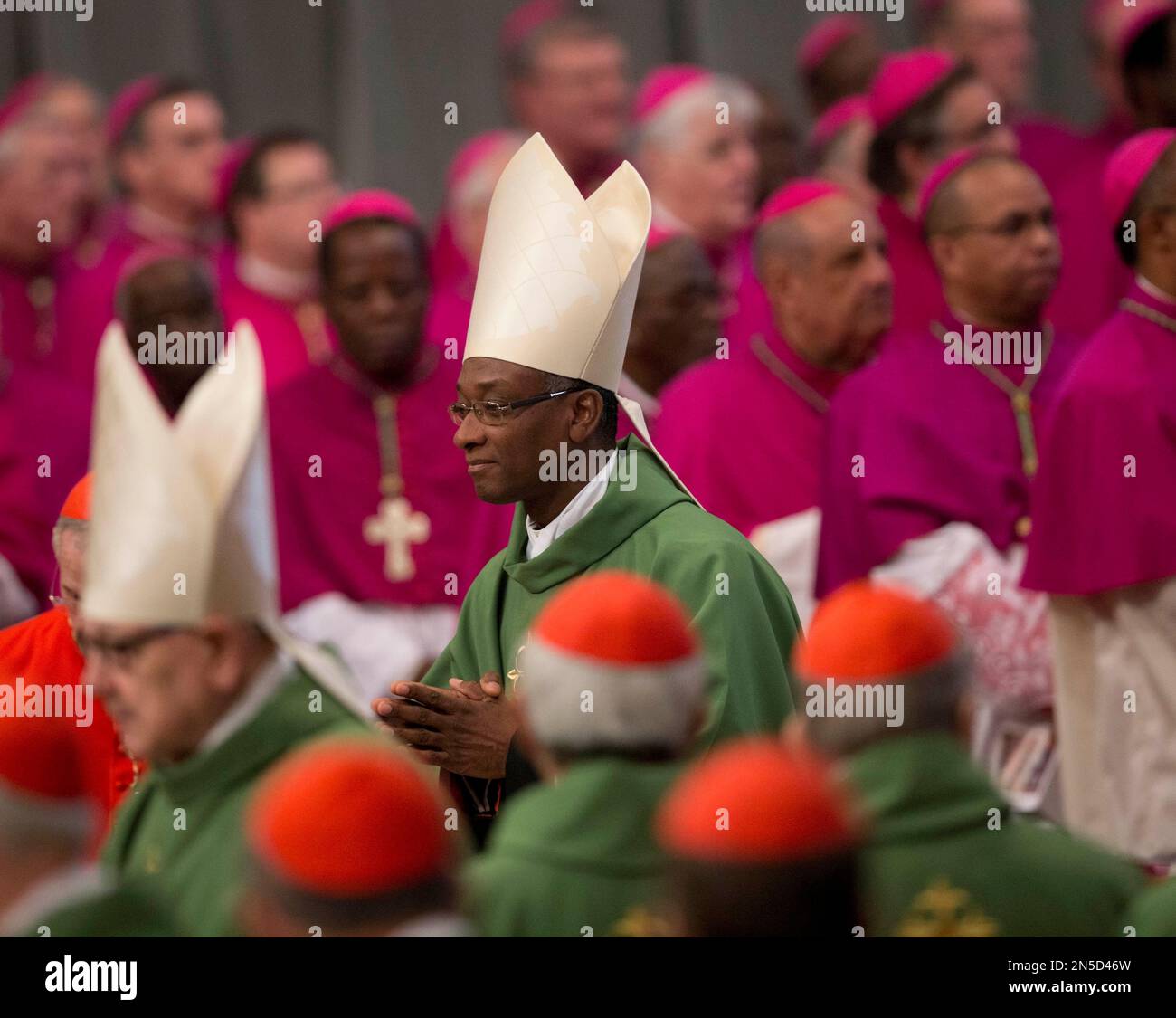 Newly-elected Cardinal Chibly Langlois arrives to a mass in the St ...