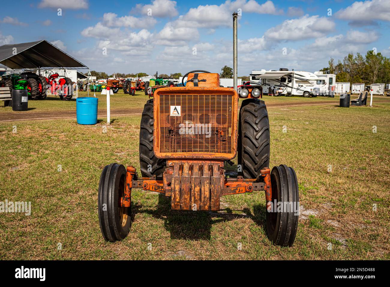 Fort Meade, FL - February 22, 2022: High perspective front view of a ...