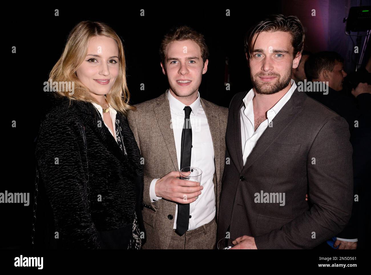 Actress Dianna Agron, left, actor Iain De Caestecker, center, and actor ...