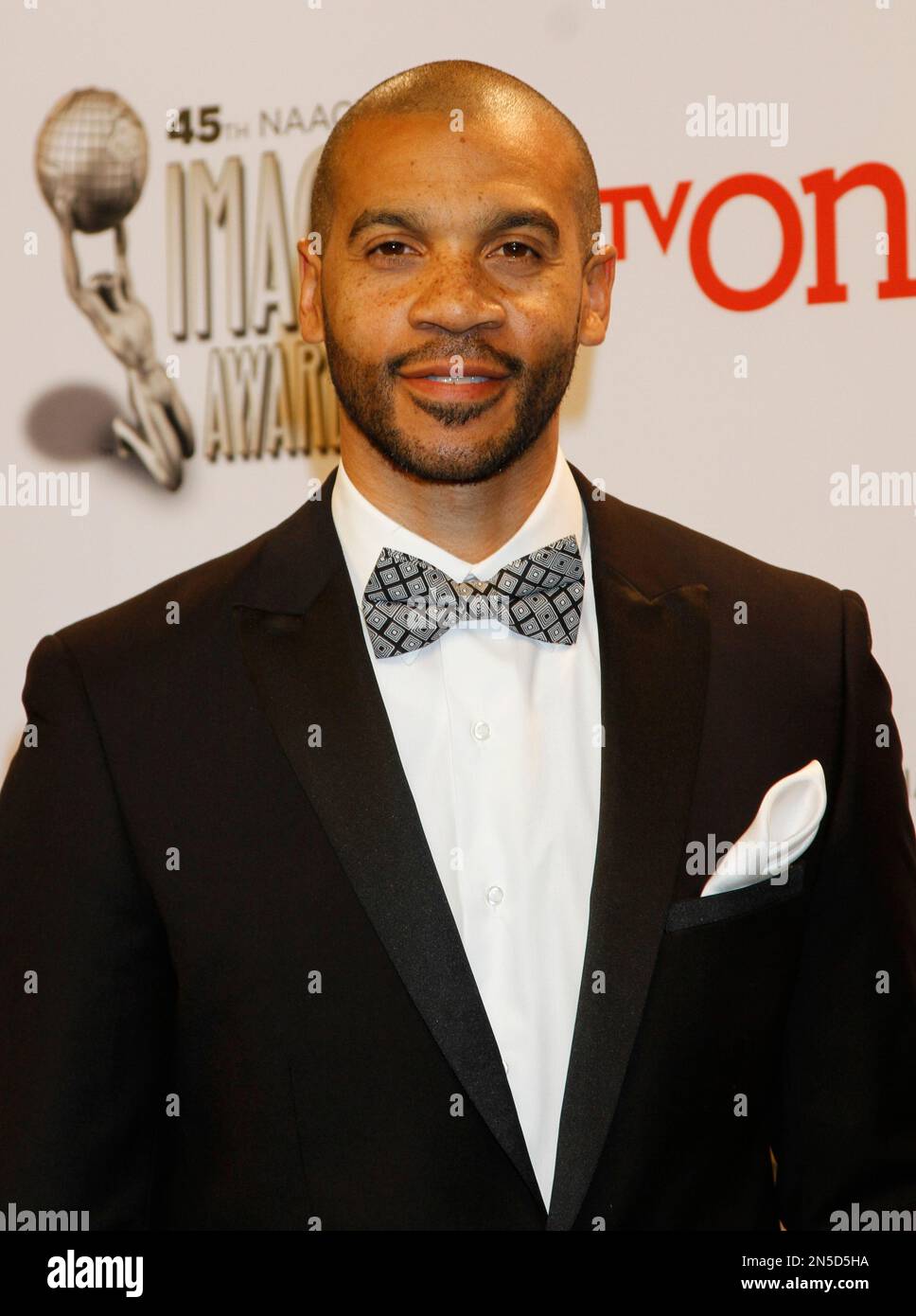 Aaron D. Spears poses in the press room at the 45th NAACP Image Awards ...
