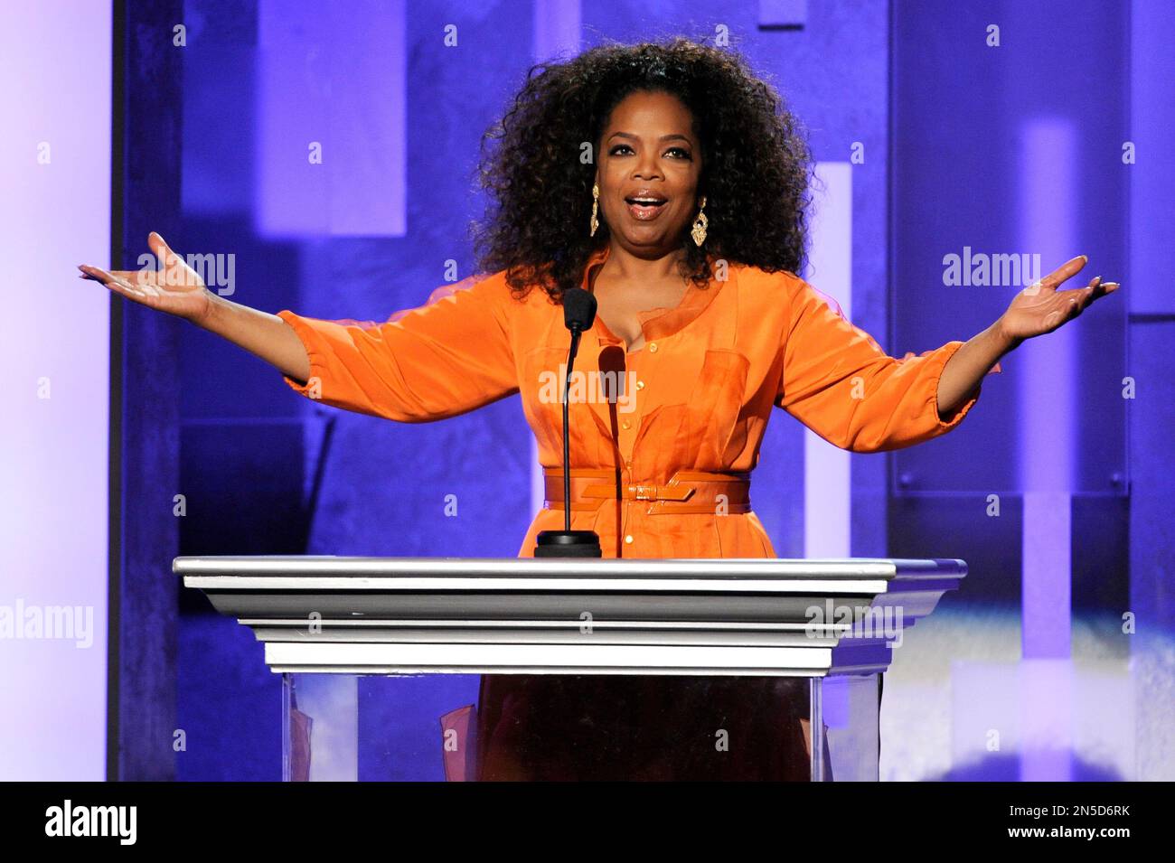 Oprah Winfrey speaks on stage at the 45th NAACP Image Awards at the ...