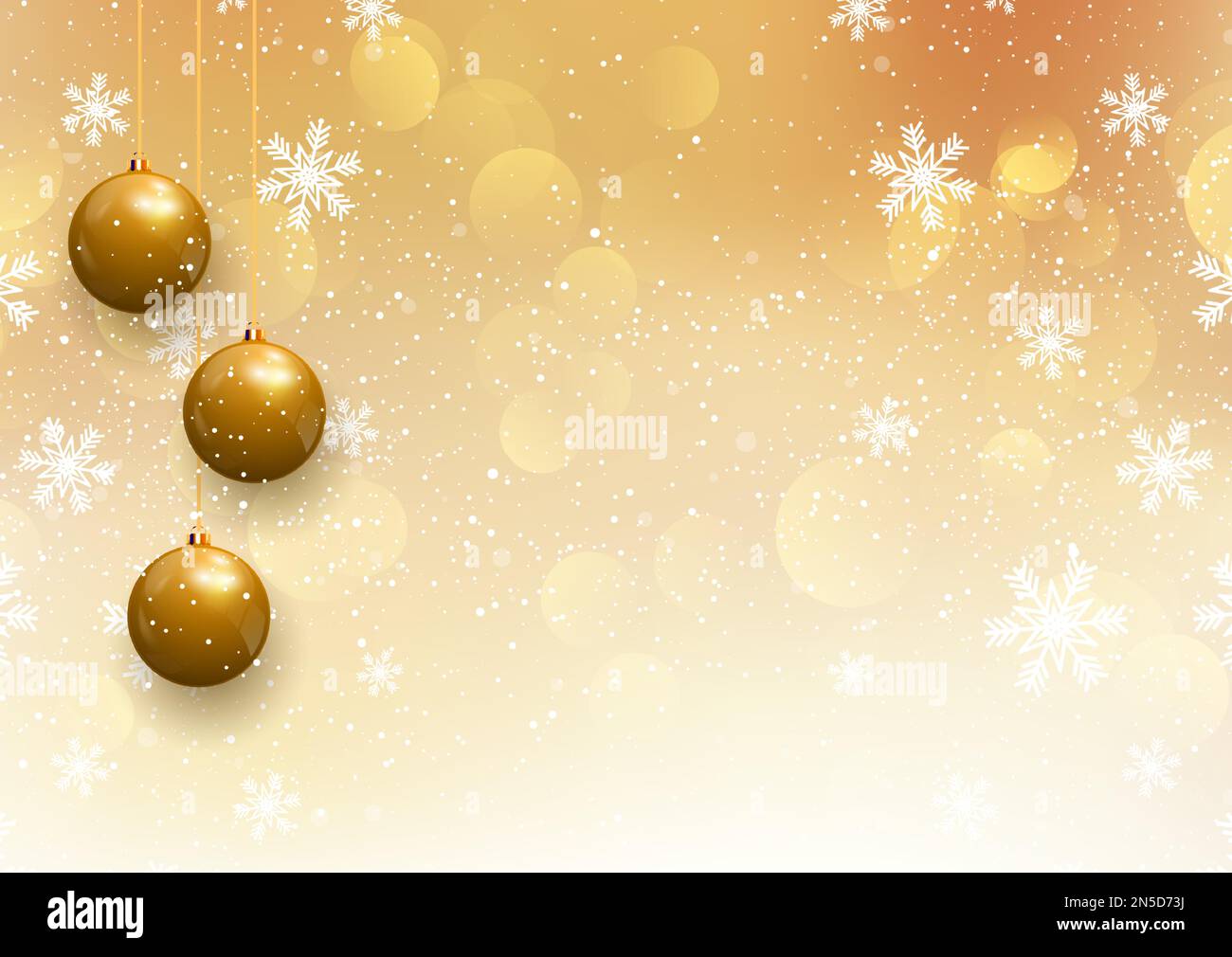 Christmas background with gold hanging baubles Stock Vector Image & Art ...