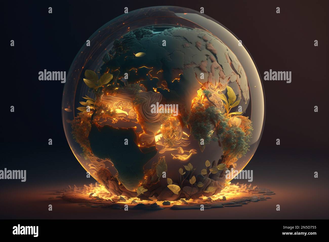 International Mother Earth Day of green world map. Save the earth ...