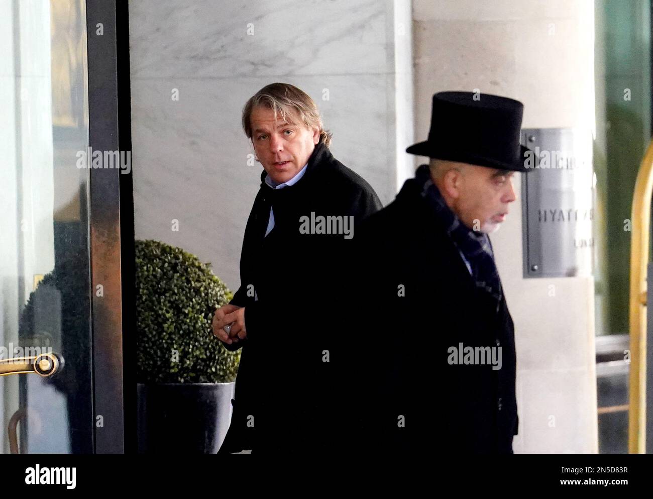 Chelsea owner Todd Boehly arrives at the Hyatt Regency London hotel ...