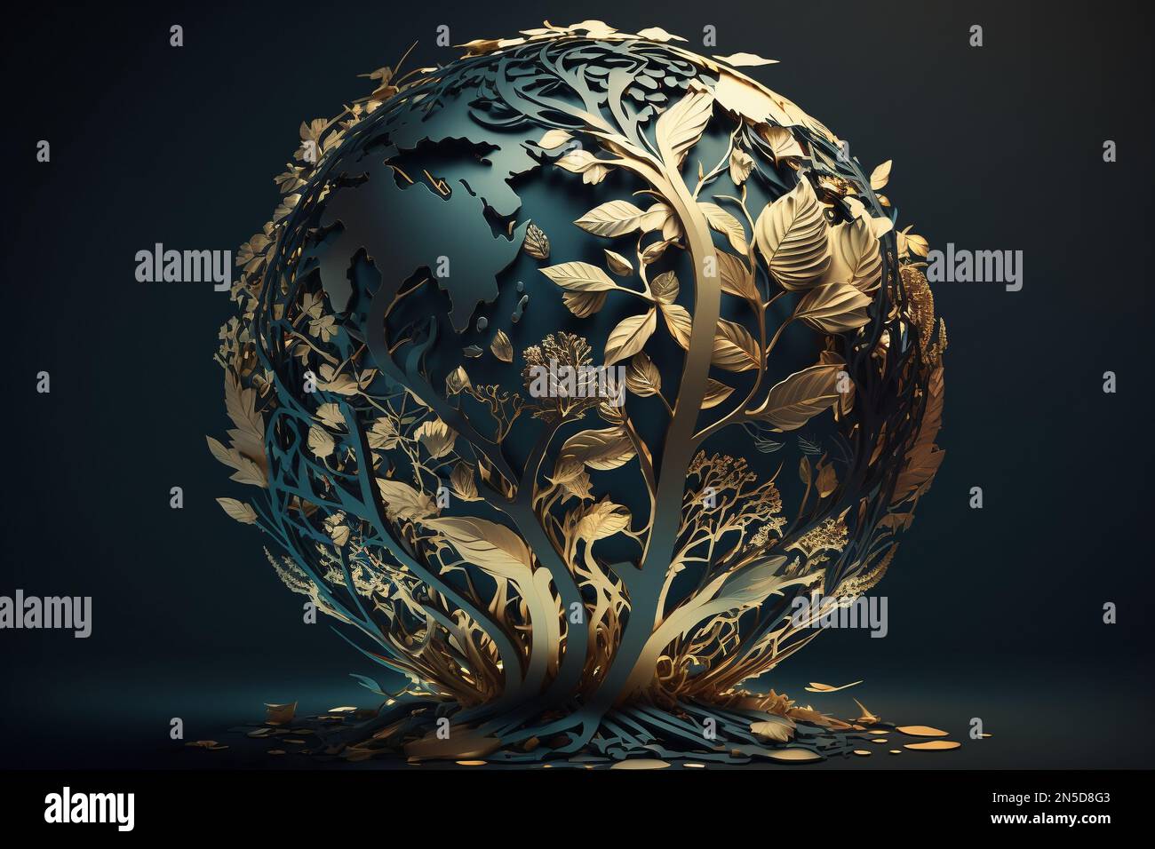 International Mother Earth Day of green world map. Save the earth ...