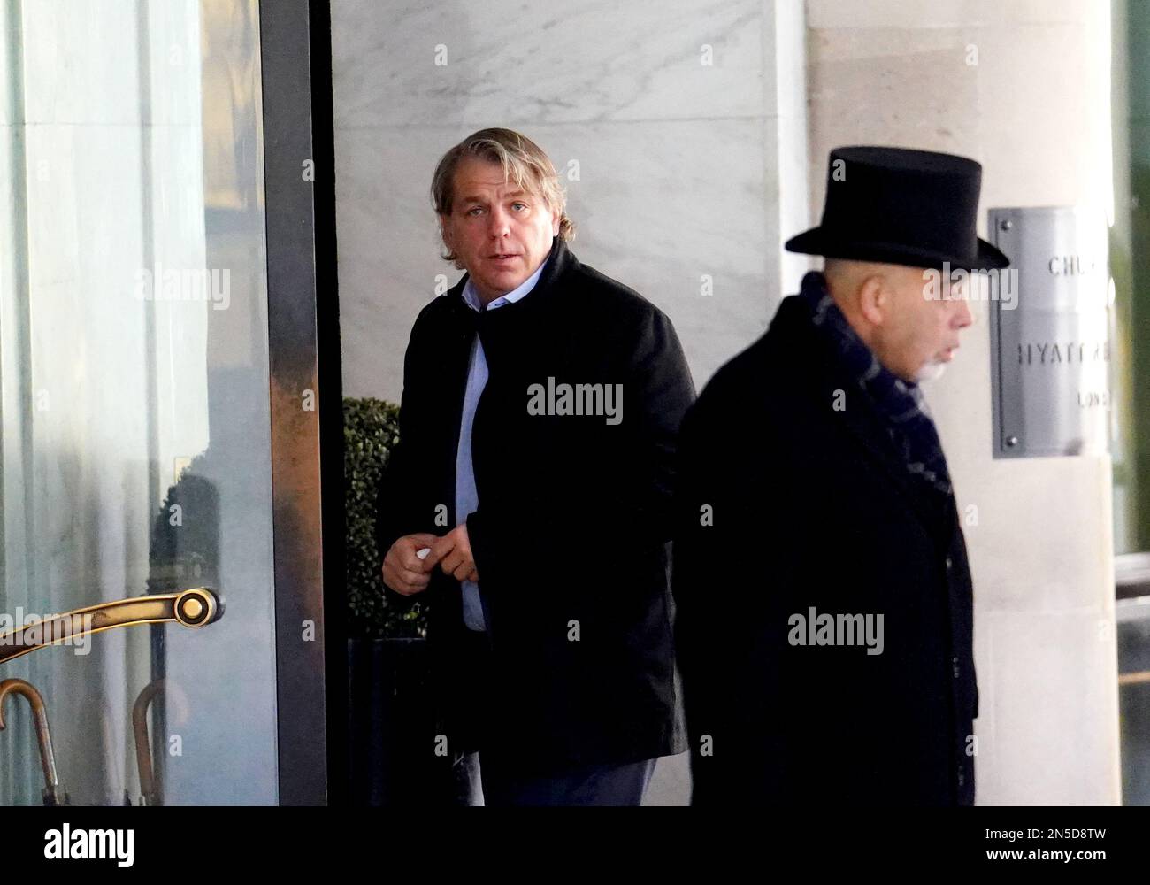 Chelsea owner Todd Boehly arrives at the Hyatt Regency London hotel ...