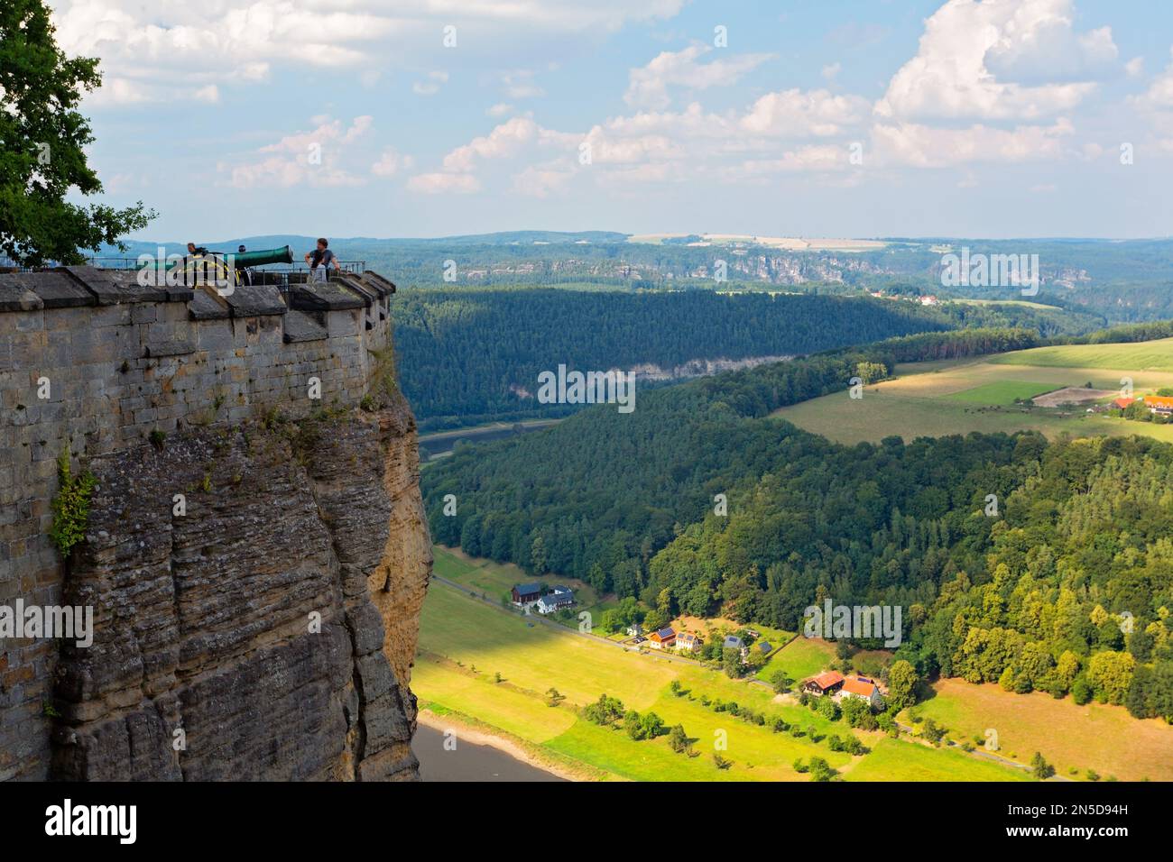 The Fortress Koenigstein, panoramic view, Saxony, Germany Stock Photo ...