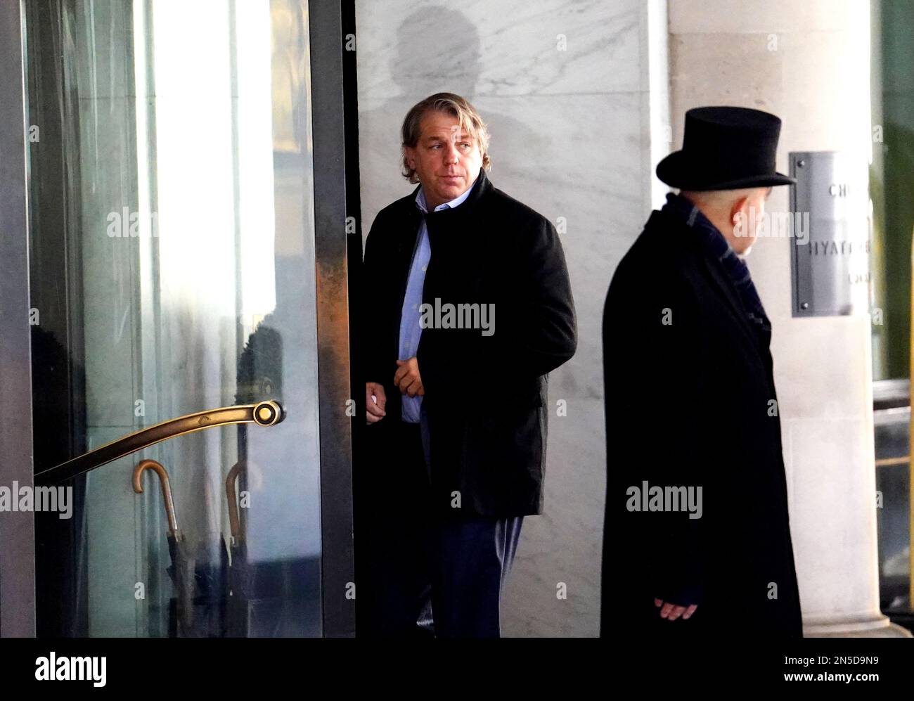 Chelsea owner Todd Boehly arrives at the Hyatt Regency London hotel ...