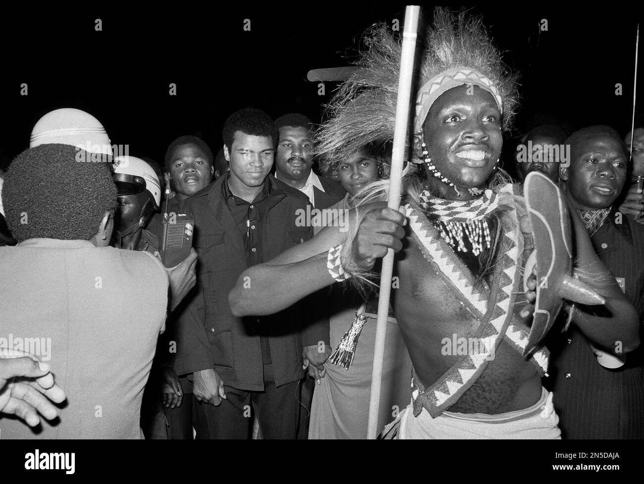 FILE - In this Sept. 10, 1974 file photo, a Zairian man in traditional ...