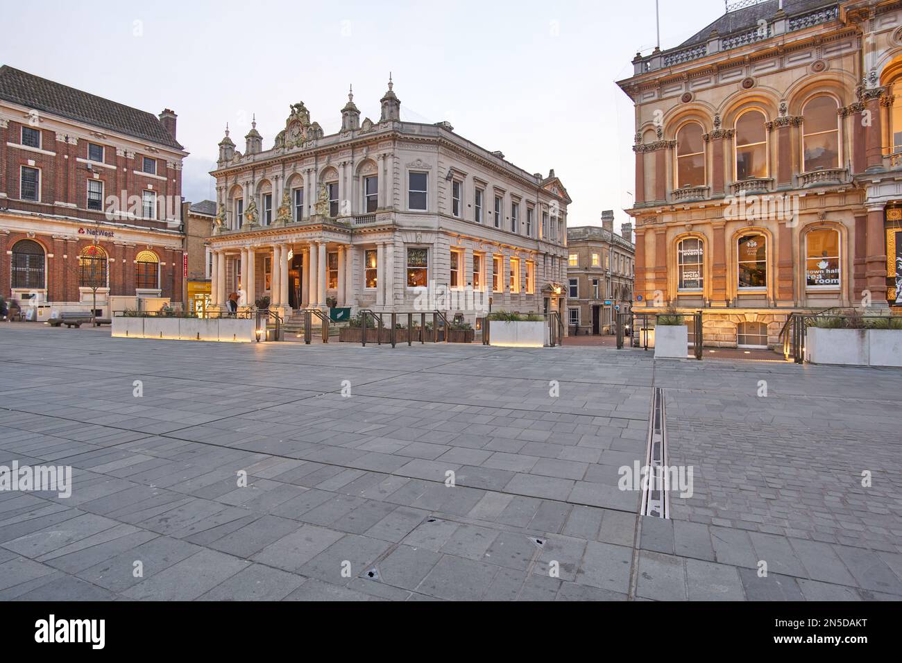 City center at night in Ipswich, UK Stock Photo - Alamy