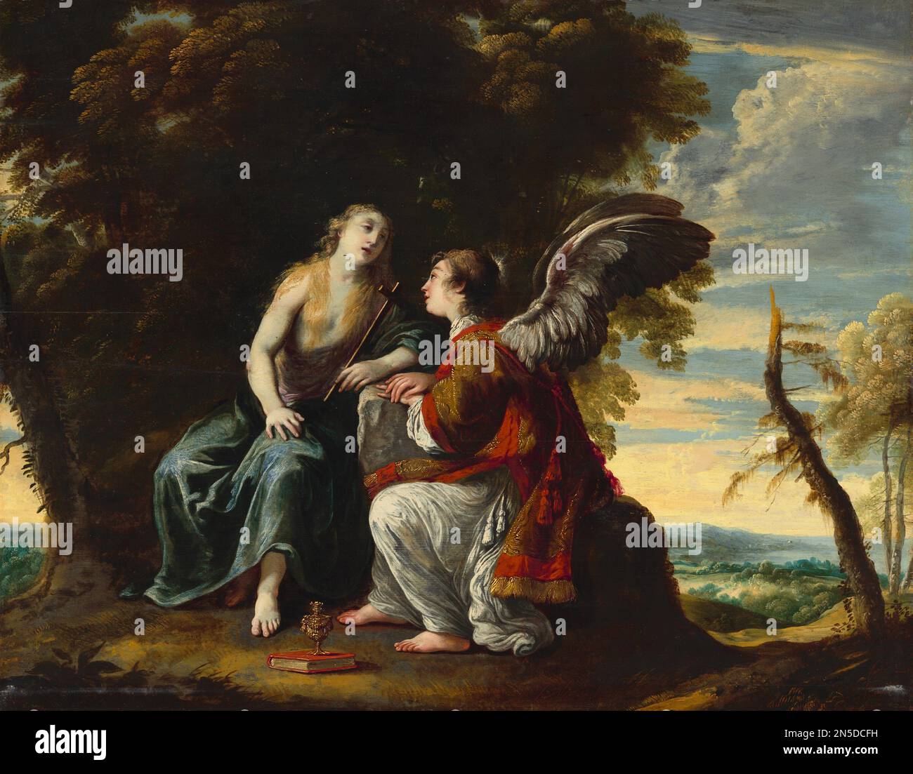 French Painting, Claude Vignon Mary Magdalene Comforted by an Angel ...