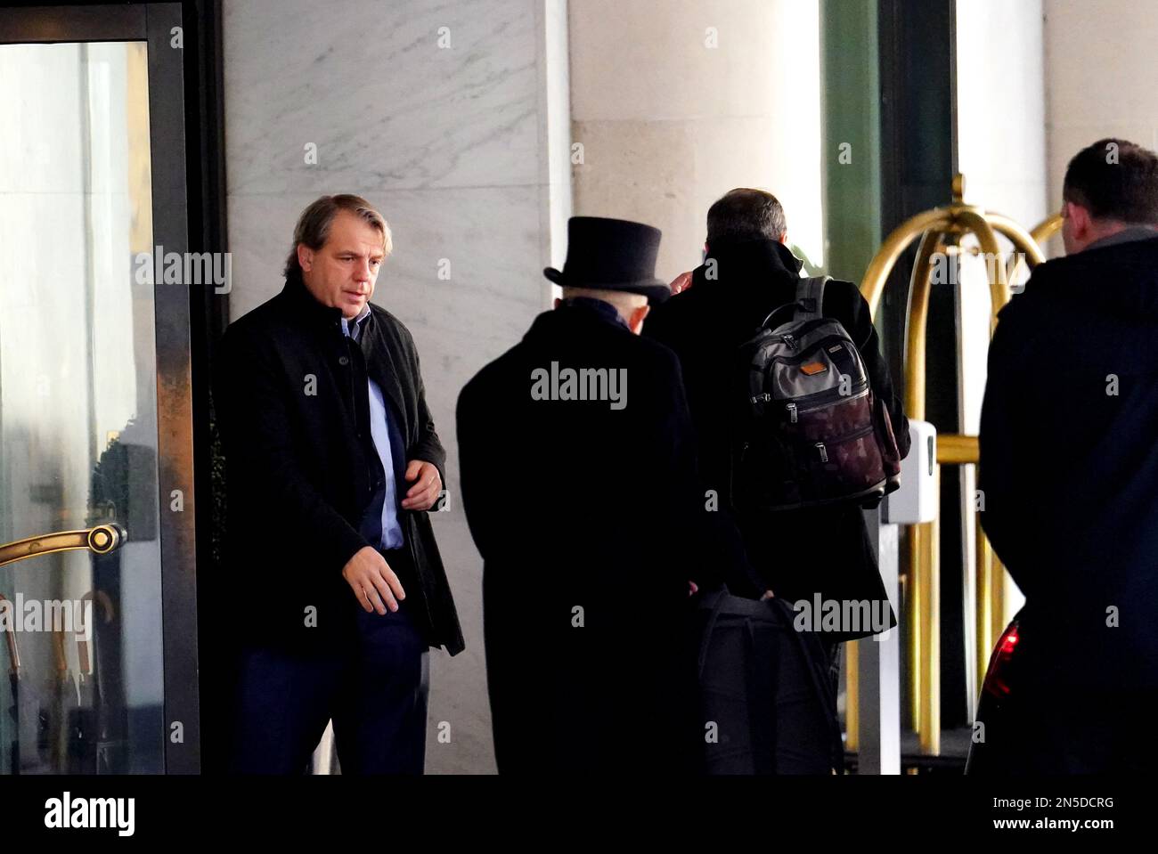 Chelsea owner Todd Boehly arrives at the Hyatt Regency London hotel ...