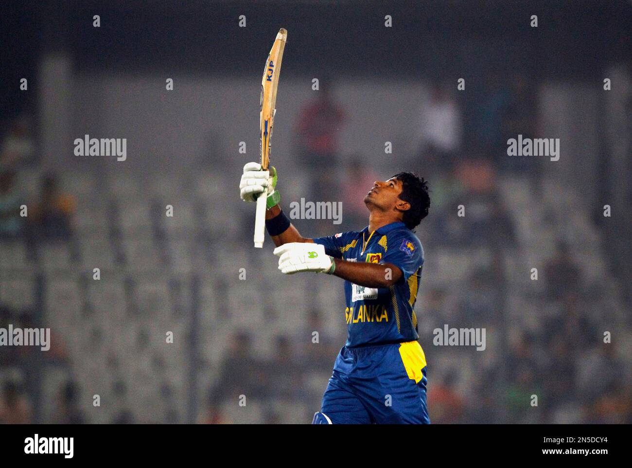 Sri Lanka’s Kusal Perera celebrates after scoring a century on the ...