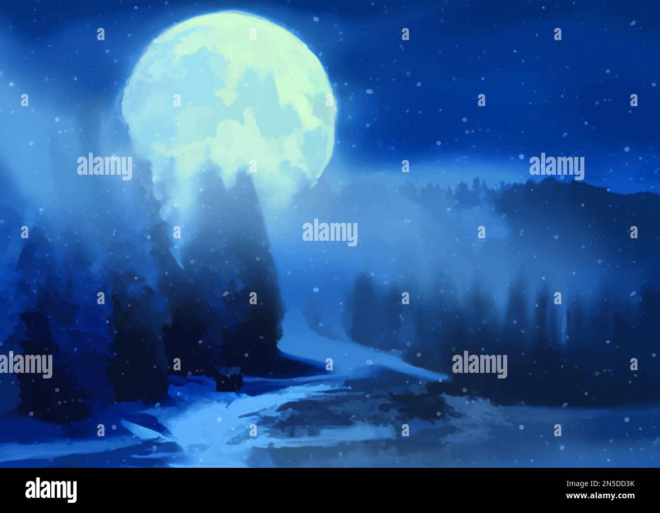Moonlit vector vectors hi-res stock photography and images - Alamy