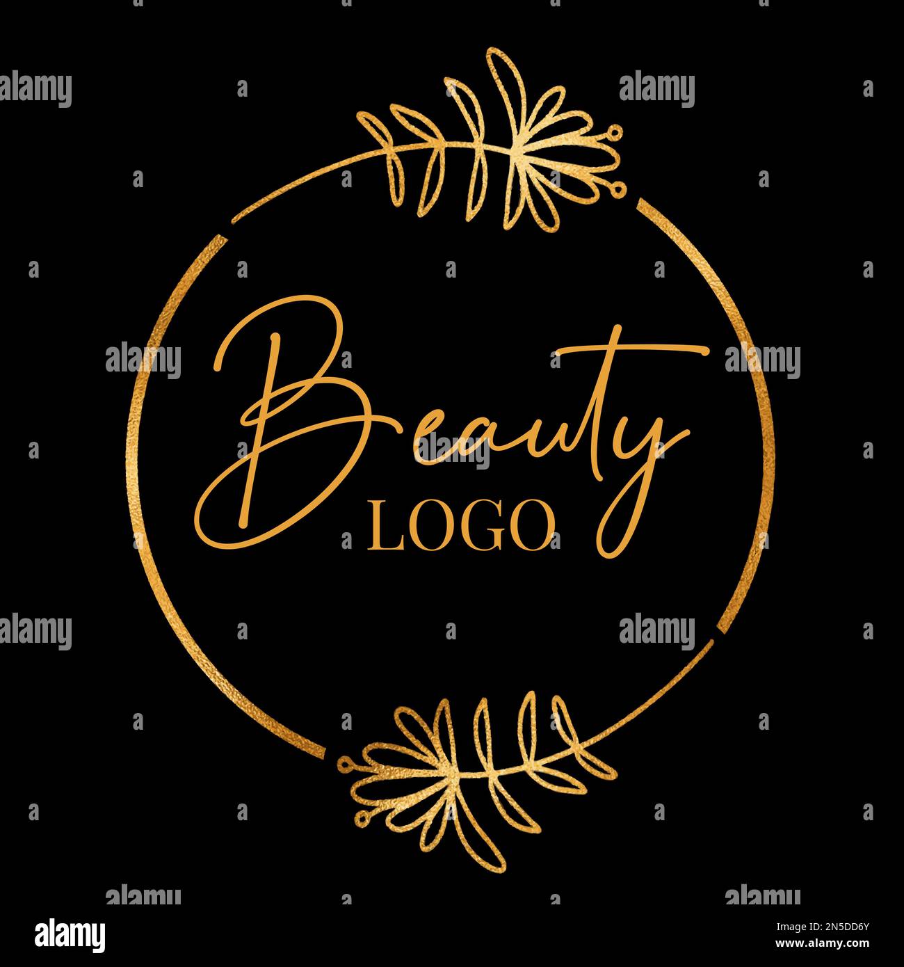 Elegant black and gold logo for hair or beauty salon Stock Vector Image ...