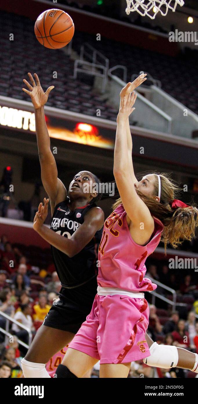 Stanford forward Chiney Ogwumike, left, releases a shot against ...