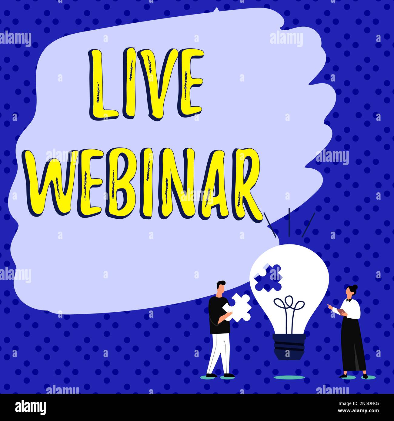 Text caption presenting Live Webinar. Internet Concept Interactive ...