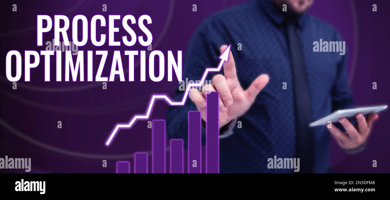Text Sign Showing Process Optimization Word For Improve Organizations Efficiency Maximize