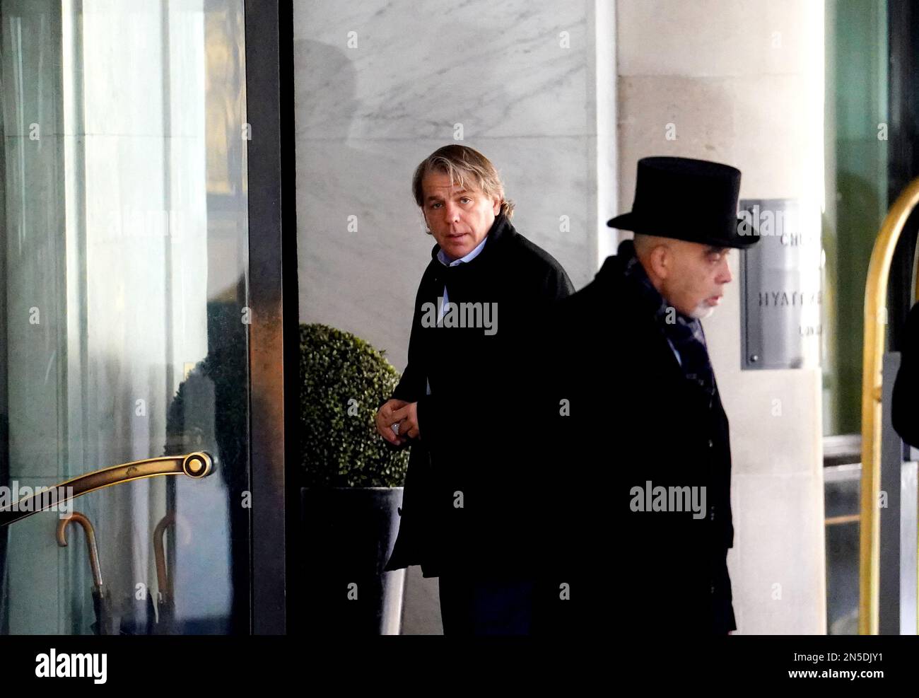 Chelsea owner Todd Boehly arrives at the Hyatt Regency London hotel ...