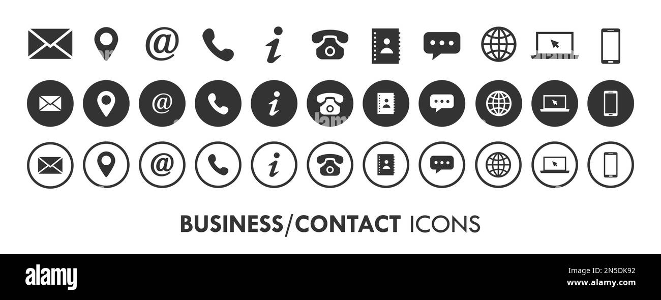 Business Contact Flat Circular Vector Icon Collection Stock Vector Image & Art - Alamy