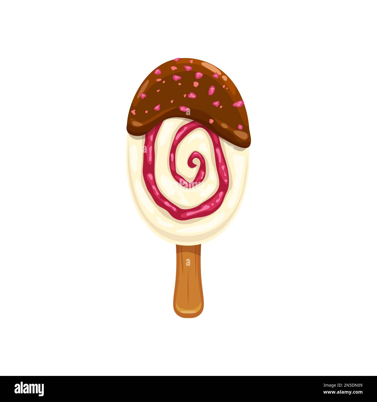 Cartoon eskimo ice cream, isolated vector popsicle bar, sweet creamy ...